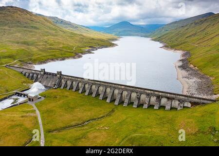 The Loch Lyon dam and Lubreoch hydro electric power station Glen Lyon ...