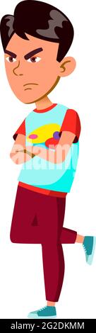A cartoon boy looking angry in a swimsuit Stock Vector Image & Art - Alamy