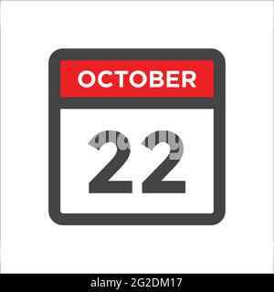 Icon calendar day - 22 October. 22 days of the month, vector ...