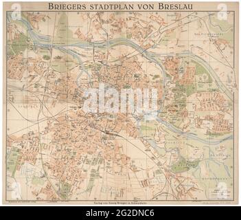 Poland, Wroclaw, city map with old town hall in the background Stock ...