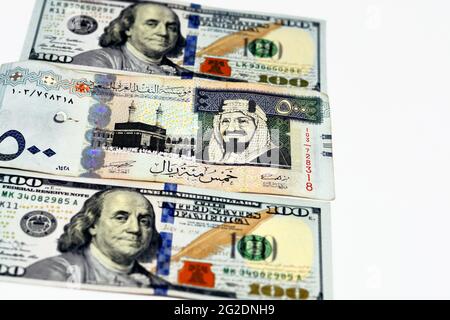 Saudi Arabia 500 Riyals Banknotes. Saudi Riyal Banknotes of 500 SR. 3D ...