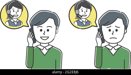 Set of man inquiring about something. Vector illustration isolated on ...