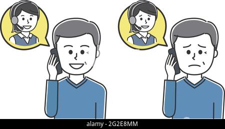 Set of man inquiring about something. Vector illustration isolated on ...