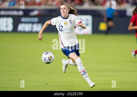 United States' Tierna Davidson controls the ball against China during ...