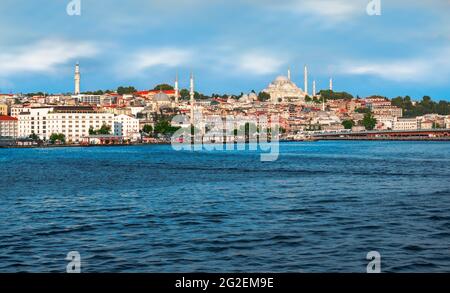Landscape city view of Istanbul, Turkey, from the Galata Tower Stock ...