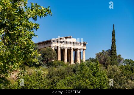 A temple Athens surrounded by trees Greece Stock Photo - Alamy