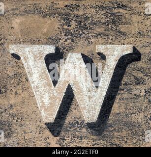 Dissolving letter h of a historical advertising font Stock Photo - Alamy