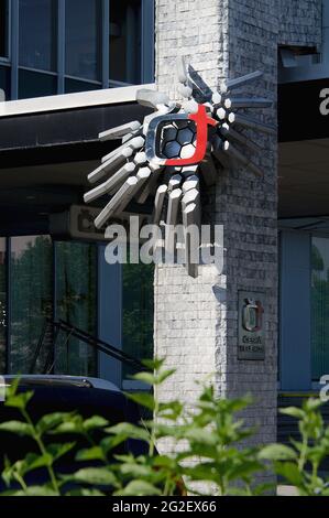 The main building of the Czech Television (Ceska televize; CT), a ...