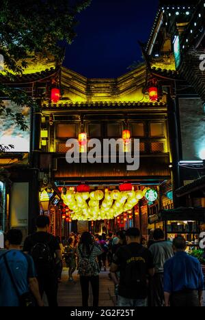 Chengdu, Chengdu, China. 11th June, 2021. Chengdu: Jinli in the night ...