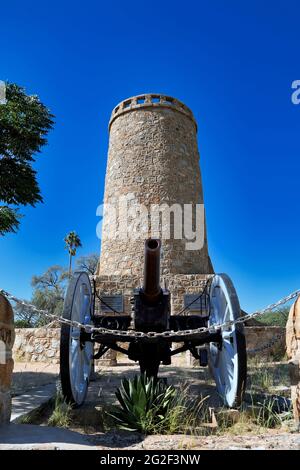 the historic Franke tower in Omaruru, Namibia, a national monument ...