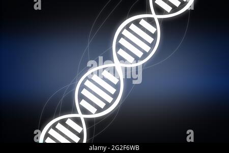 DNA structure with blue glow light, 3D rendering Stock Photo - Alamy
