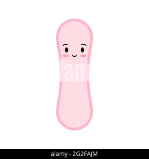 Cute women sanitary napkin pad character with a heart in hands. Emoji ...