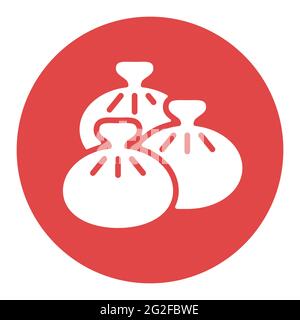 Khinkali vector glyph icon. Fast food sign. Georgian national food ...