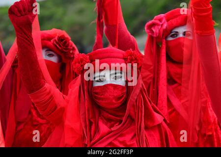 Extinction Rebellion Red Rebels during the official final day of the ...
