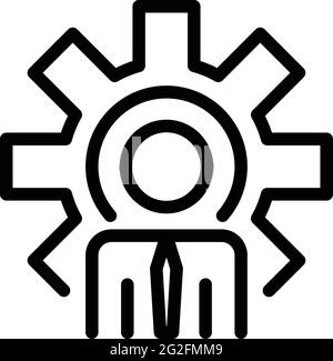 Colleague gear icon. Outline Colleague gear vector icon for web design ...