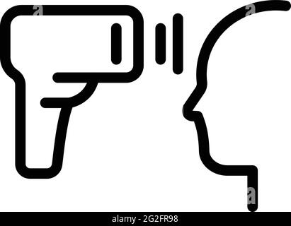 Heat gun linear icon. Thin line illustration. Contour symbol. Hot air ...