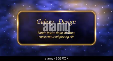 Vector fantastic galaxy rectangle border isolated on transparent ...