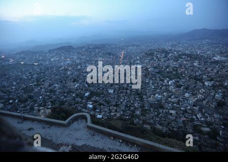 A picture of the Yemeni city of Taiz from the historic Cairo Citadel ...