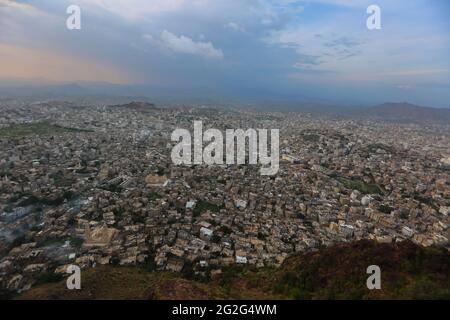A picture of the Yemeni city of Taiz from the historic Cairo Citadel ...