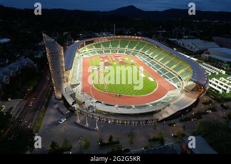 aerial view of the University Olympic Stadium, home of the soccer team ...