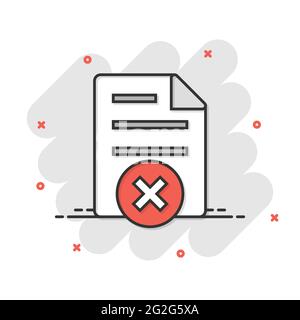 Document error icon in comic style. Broken report cartoon vector ...