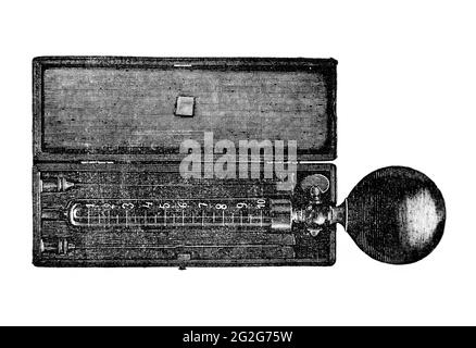 Pravaz Syringe – 1897 Original Vintage Engraved Illustration Stock ...
