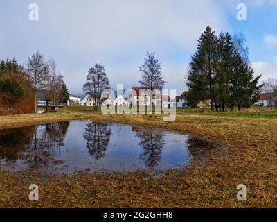 Confluence of Neufnach and Schmutter in Fischach Stock Photo - Alamy
