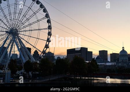 The Montreal Big Wheel La Grande Roue de Montreal in the Old Port at ...