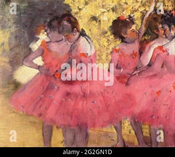 The Pink Dancers, Before the Ballet 1884 by Edgar Degas Stock Photo - Alamy