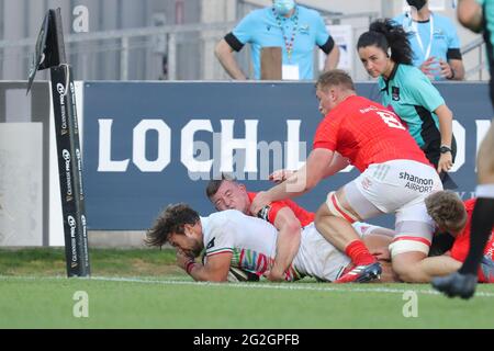 Parma, Italy. 11th June, 2021. Zebre Rugby vs Munster, Rugby Guinness ...