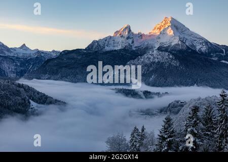 The Watzmann on a winter morning Stock Photo - Alamy
