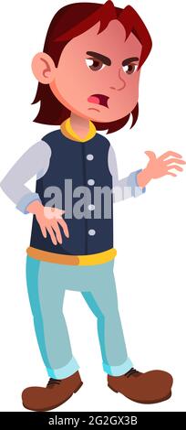 angry boy screaming on baseball player on playground cartoon vector ...