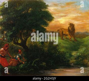 Eugène Delacroix - The Lion Hunt Stock Photo - Alamy