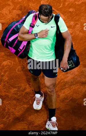 Paris, France, June 1, 2021, Rafael Nadal of Spain during day 3 of the ...