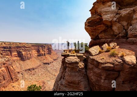 Shafer Canyon Overlook in Canyonlands National Park, Utah at sunset ...