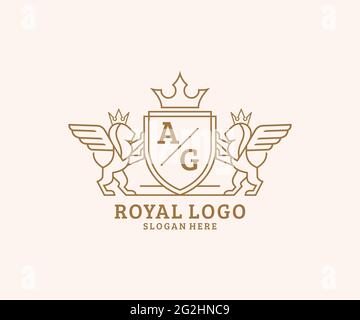 AG Initial Letter Luxury Logo template in vector for Restaurant ...