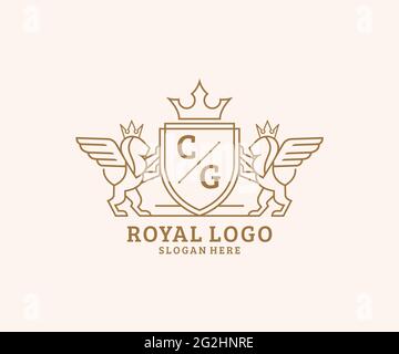 CG Letter Royal Luxury Logo template in vector art for luxurious branding projects and other ...
