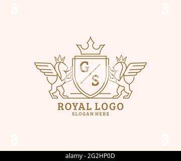 GS Letter Lion Royal Luxury Logo template in vector art for Restaurant ...