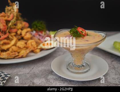 Peruvian food: chicharron de pescado or fish cracklings with fried ...