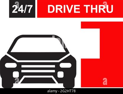 Drive thru text logo design vector template Stock Vector Image & Art ...