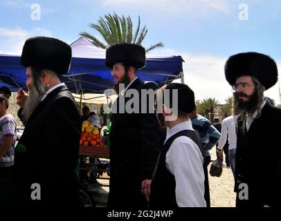 Hassidic Jewish men wearing traditional clothing including the ...