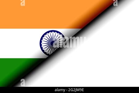 India flag folded in half. 3D rendering Stock Photo - Alamy