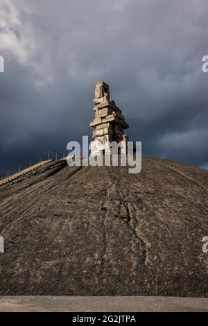 " Halde Rheinelbe" in Gelsenkirchen, Germany, 100 meters high slag heap ...