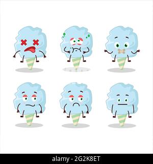 Cartoon character of cotton candy vanilla with sleepy expression ...
