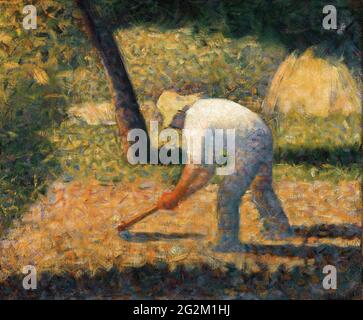 Georges Seurat - Peasant with a Hoe Stock Photo - Alamy