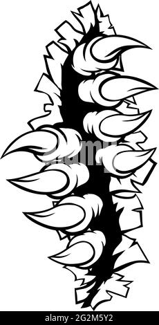 Monster Tearing A Rip Through the Background Stock Vector Image & Art ...