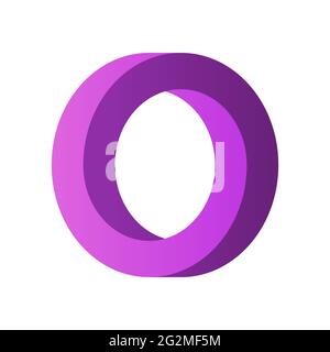Impossible circle shape. Purple gradient infinite circular shape ...