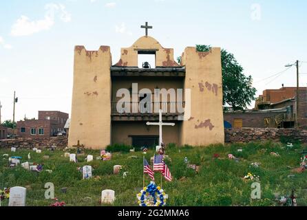 Mission church and cemetery at Zuni pueblo, small town of Native ...