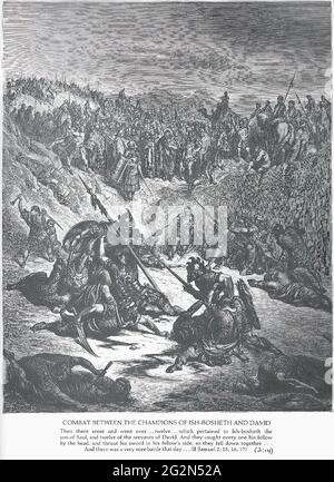 Combat between Soldiers of Ish-bosheth and David by Gustave Dore Stock ...