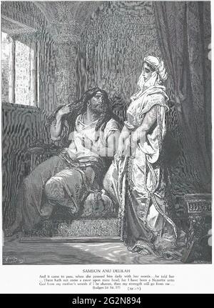 Samson and Delilah by Gustave Dore Stock Photo - Alamy